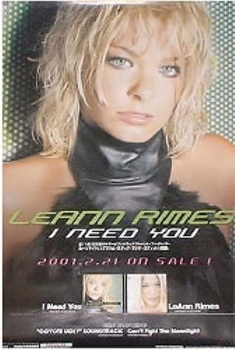 Leann Rimes I Need You - 20" x 14" Japanese Promo poster (187457)